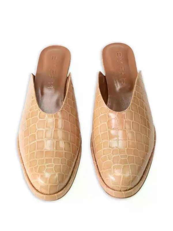 By Far Babylady Crocodile-effect Mules