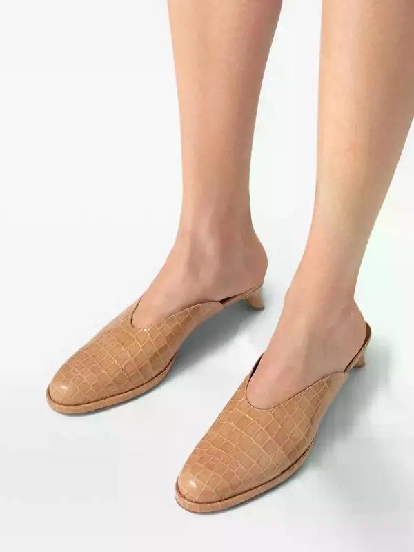 By Far Babylady Crocodile-effect Mules