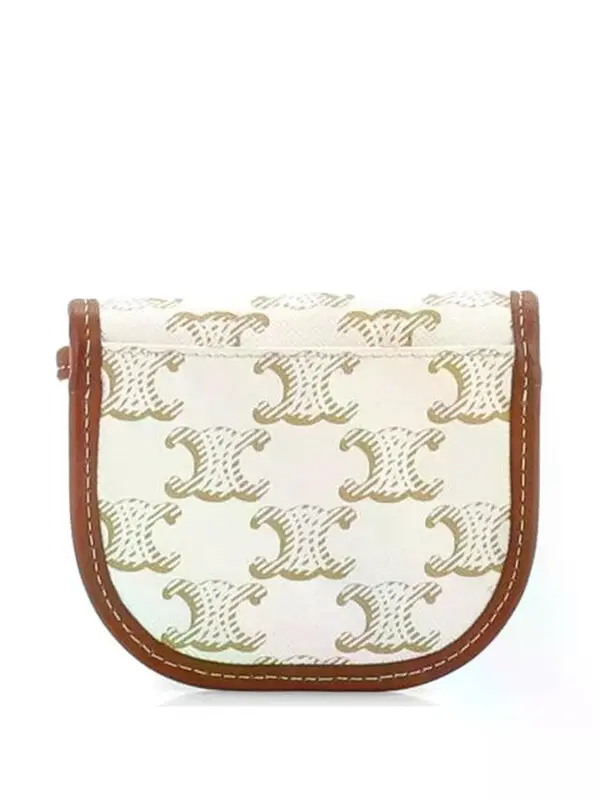 Celine Airpods Case Flap Bag Triomphe Coated Canvas Crossbody Bag - Neutrals
