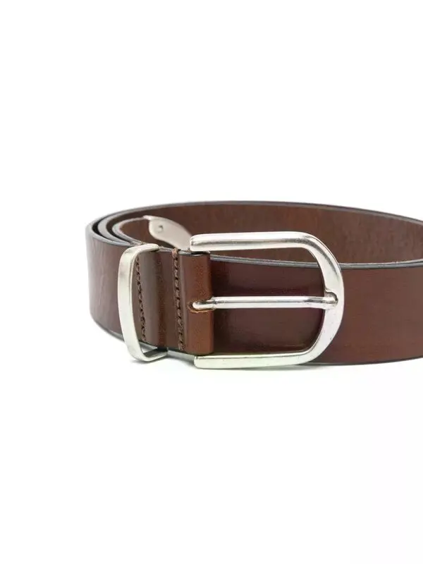 LES DEUX Leather Belt With Silver-tone Buckle