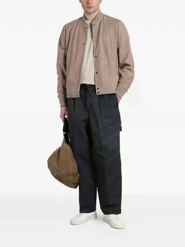 SALVATORE SANTORO Suede Bomber Jacket