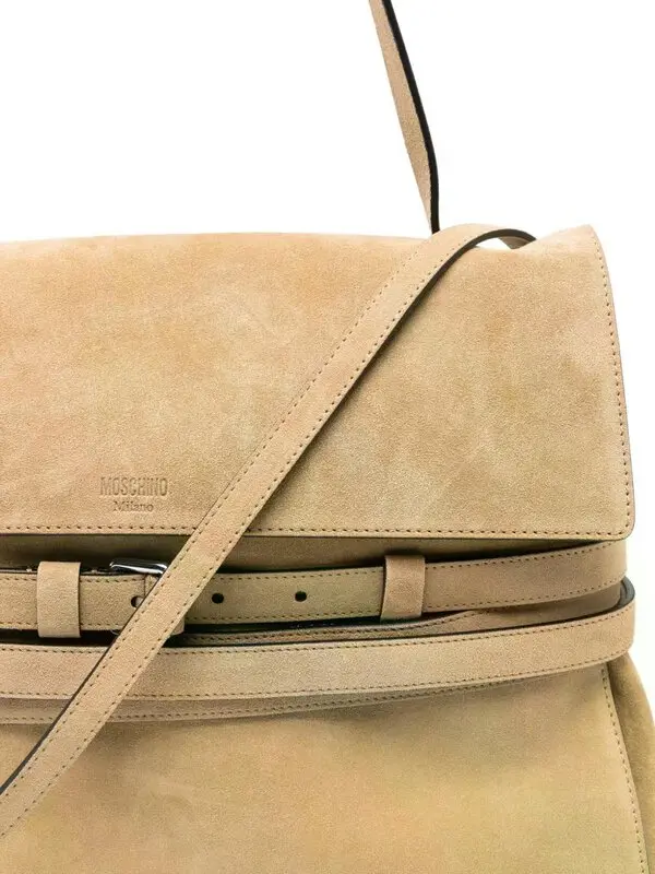 Moschino Belted Suede Tote Bag