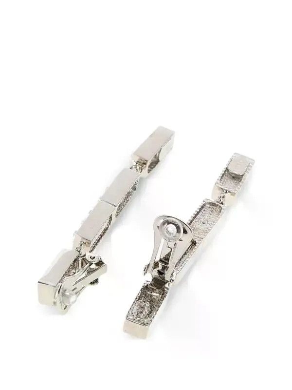Alessandra Rich Tone Crystal Embellishment Drop Earrings - Silver