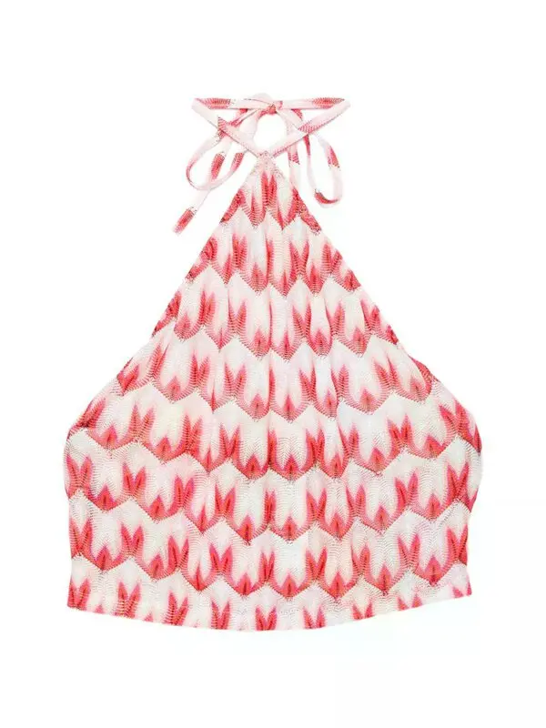 Missoni Zigzag-knit Halterneck Top - Red