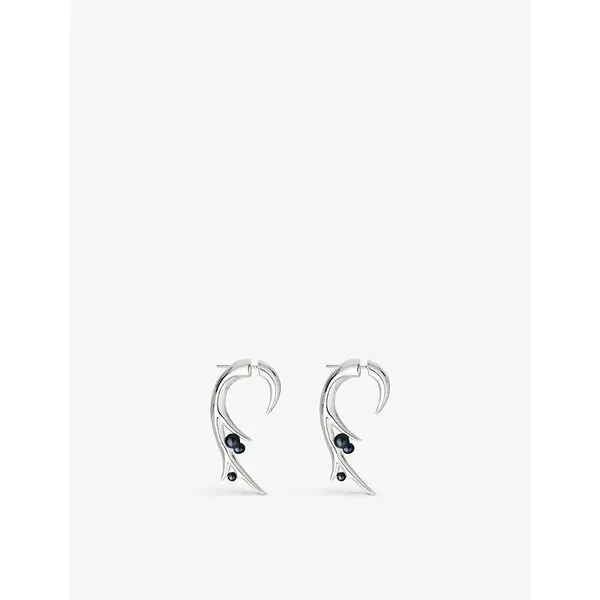 SHAUN LEANE Sterling And Pearl Hooked Earrings - Silver