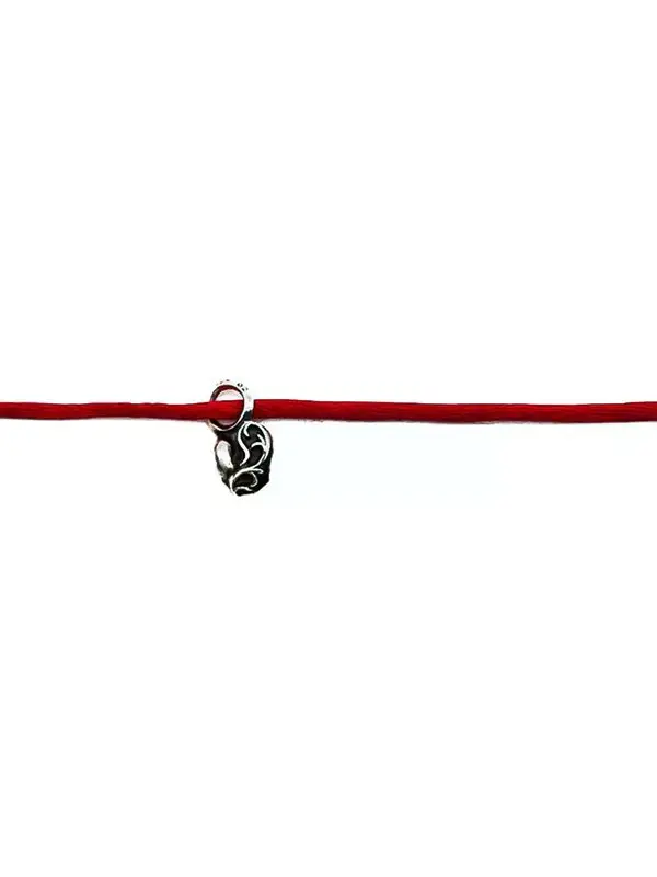 Chrome Hearts Silver Tone Heart Vine Pendant Necklace