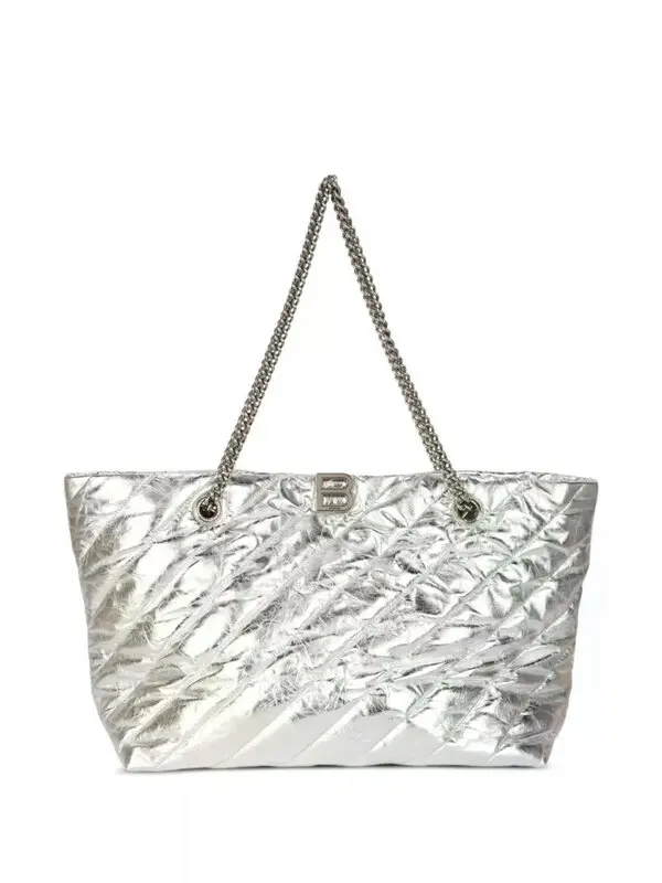 Balenciaga Medium Crush Quilted Tote Bag - Silver