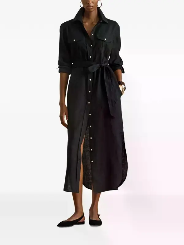 Ralph Lauren Belted Patch-pocket Midi Shirt Dress