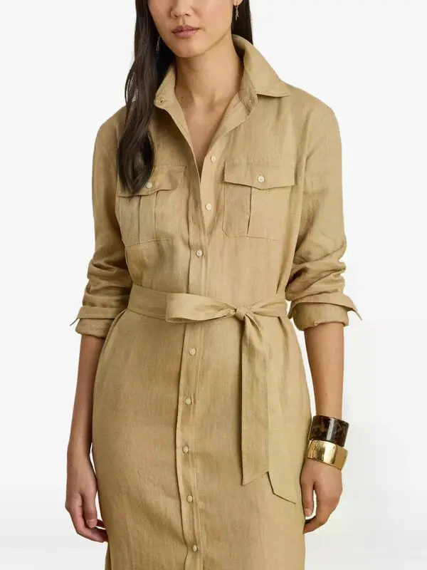 Ralph Lauren Belted Patch-pocket Midi Shirtdress