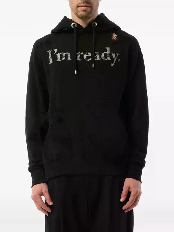MASTERMIND WORLD Distressed Skull Print Hoodie