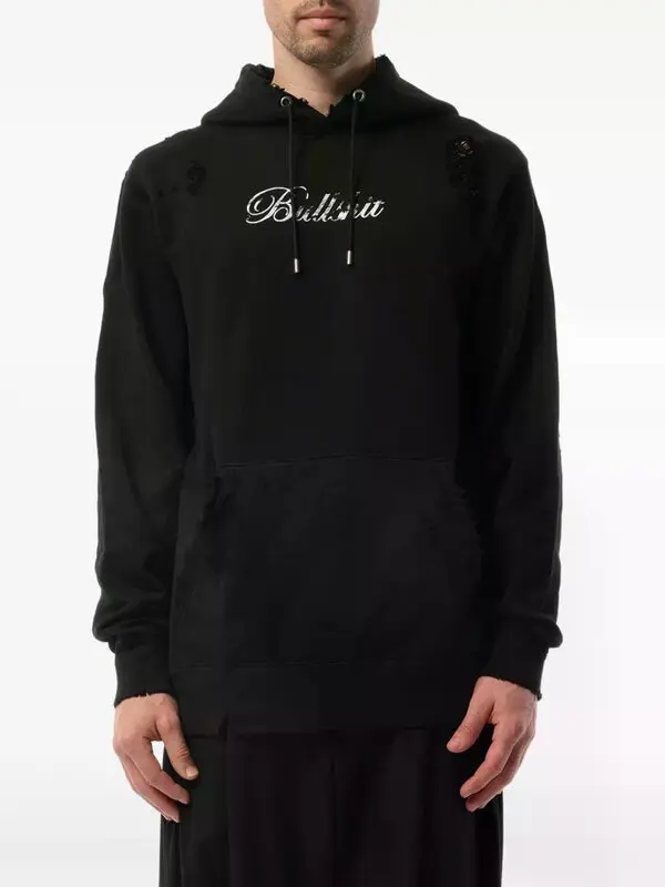 MASTERMIND WORLD Distressed Logo Hoodie - Black