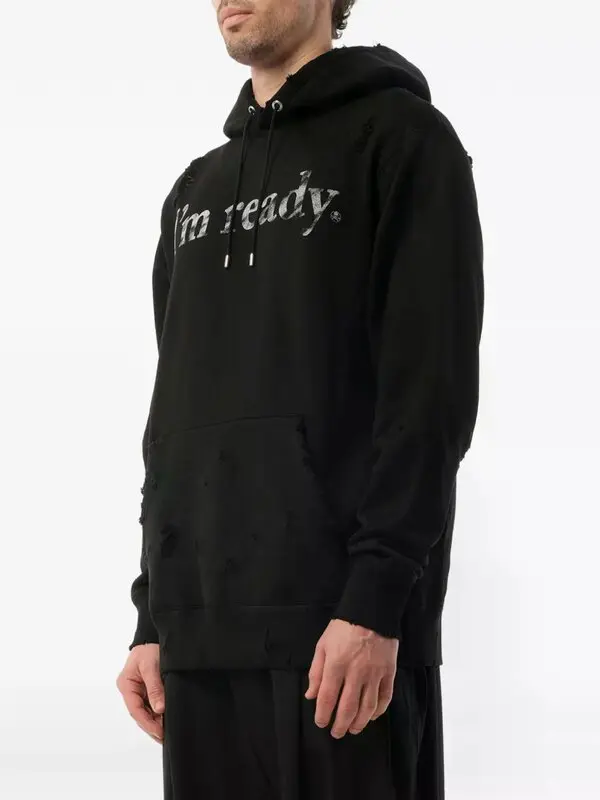 MASTERMIND WORLD Distressed Graphic Print Hoodie