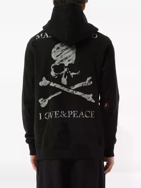 MASTERMIND WORLD Distressed Graphic Print Hoodie