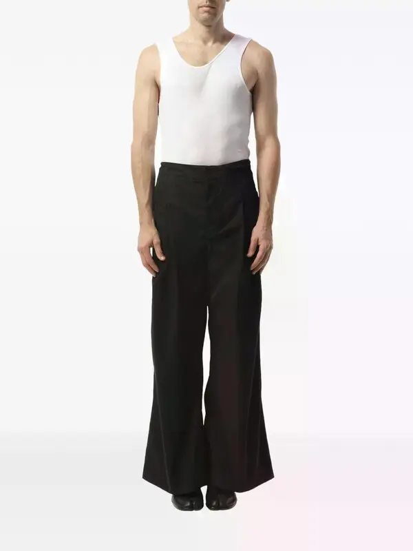 ENTIRE STUDIOS Pleated Wide-leg Trousers - Black