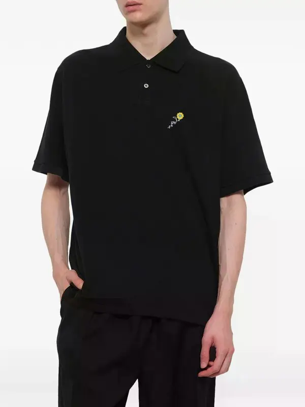 VOWELS Ogo-embroidered Polo Shirt