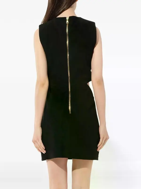 Balmain Leather Wrap-style Dress With Cut-out Detailing - Black