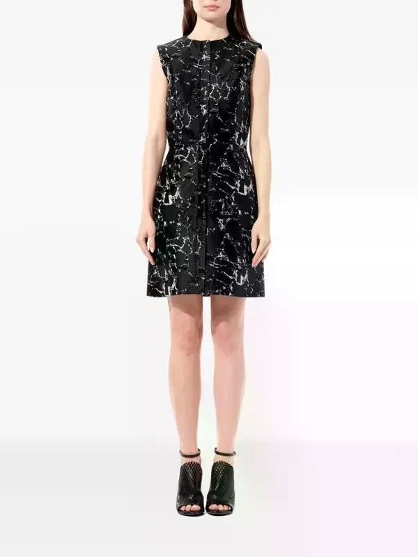 Balenciaga Marble Print Sleeveless Dress - Black