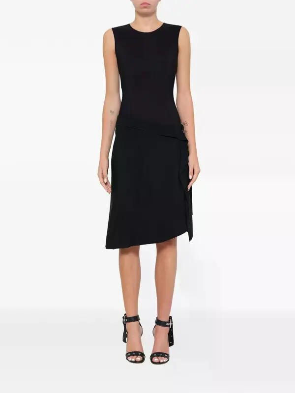 LANVIN Asymmetric Ruffled Midi Skirt