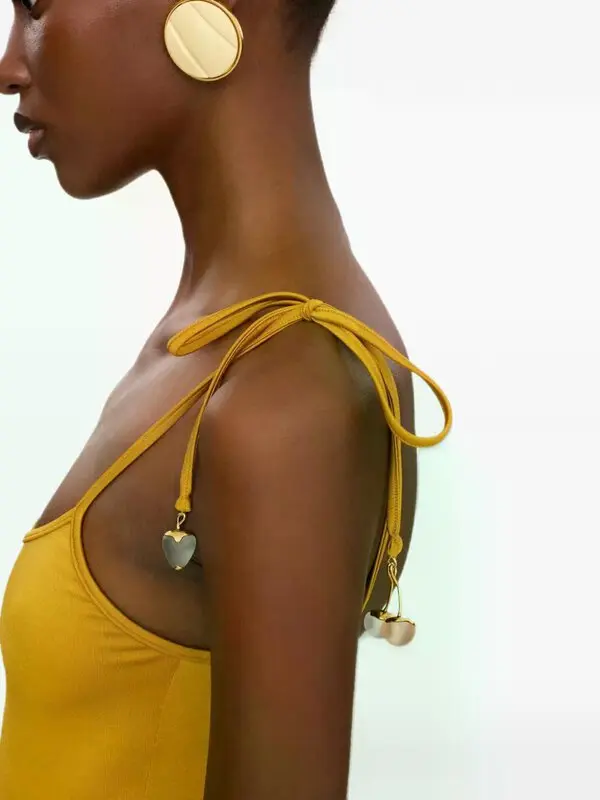 Chloé Embellished Tie-fastening Swimsuit - Safari Gold
