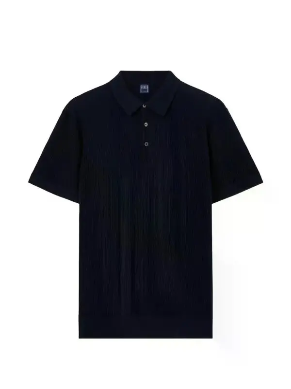 Fedeli Rafael Ribbed-knit Short-sleeve Polo Shirt