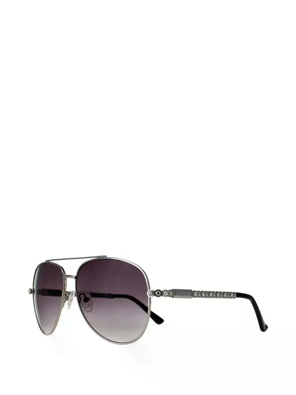 Guess Aviator Sunglasses With Logo Detail - Silver