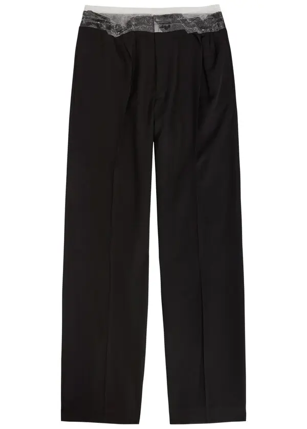 MAISON MARGIELA Tape-effect Straight-leg Wool Trousers