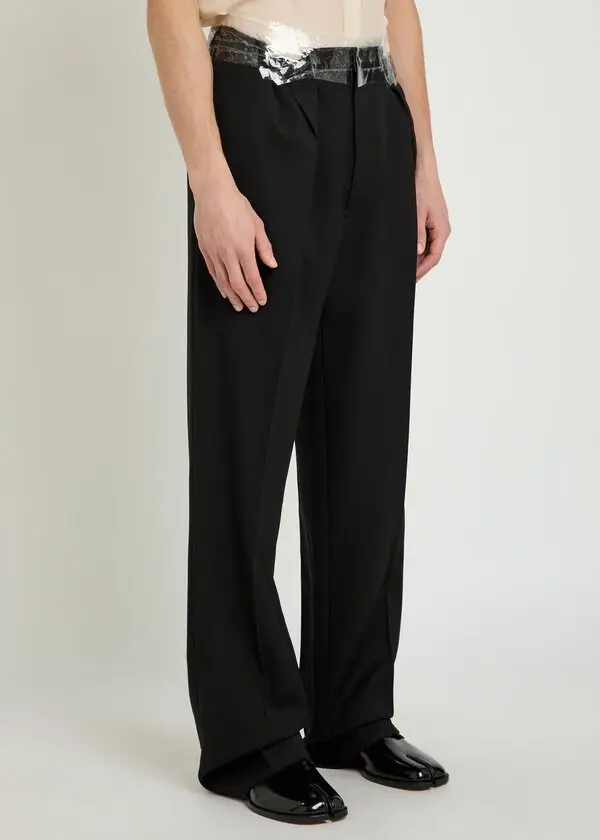 MAISON MARGIELA Tape-effect Straight-leg Wool Trousers