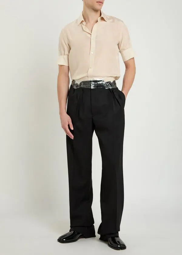 MAISON MARGIELA Tape-effect Straight-leg Wool Trousers