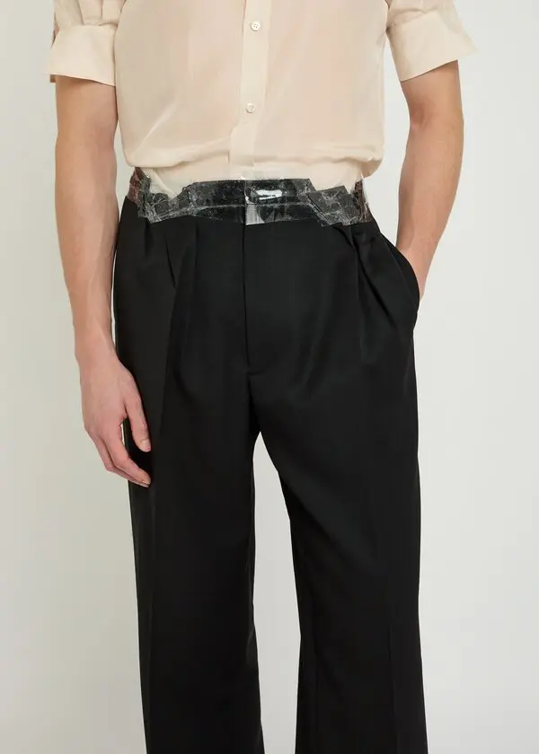MAISON MARGIELA Tape-effect Straight-leg Wool Trousers