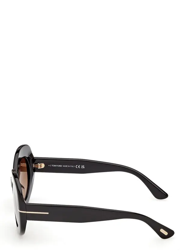 TOM FORD Claudette Round-frame Sunglasses - Black