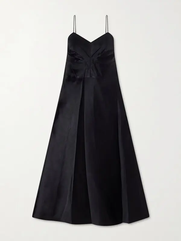 Calvin Klein Fia Satin Midi Dress - Black