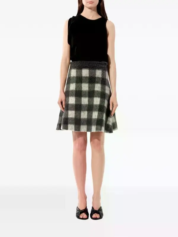 Balenciaga Check Brushed-finish Skirt