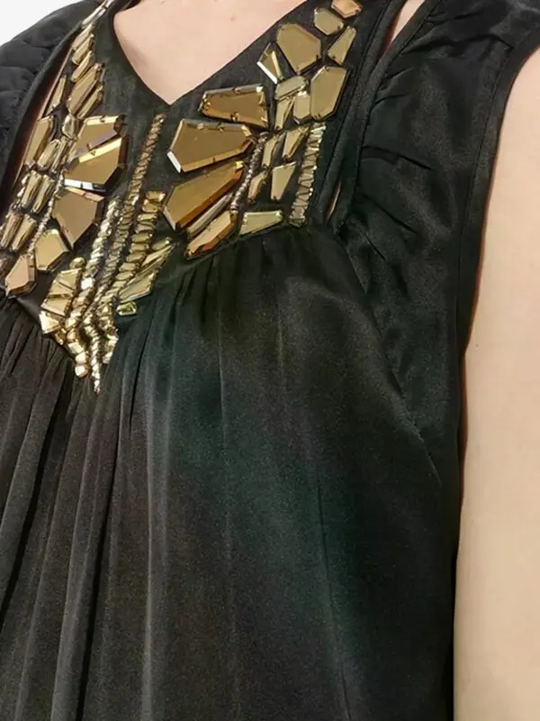 Givenchy Crystal-embellished Pleated Blouse - Black