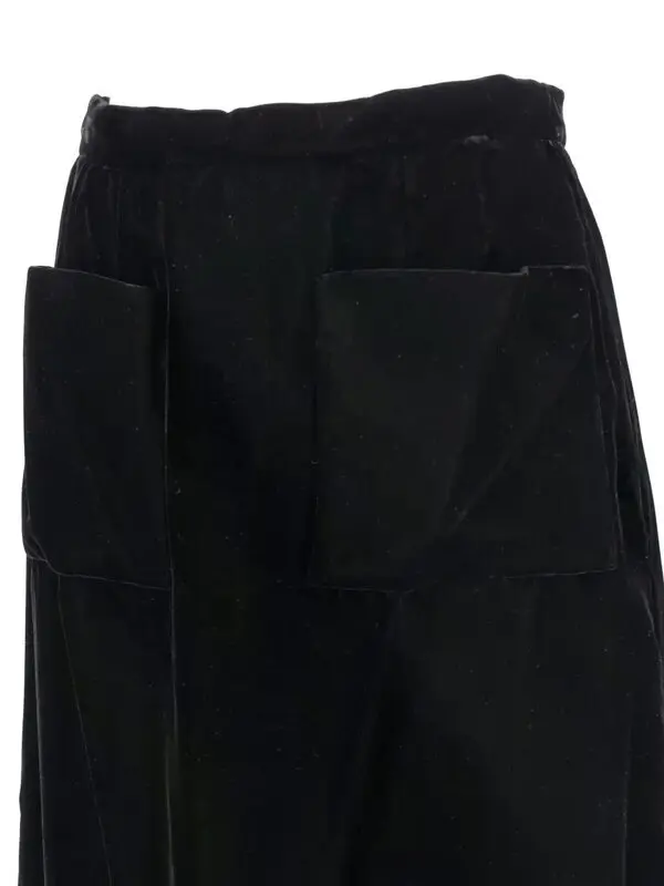 COURREGES Velvet Maxi Skirt With Patch Pockets