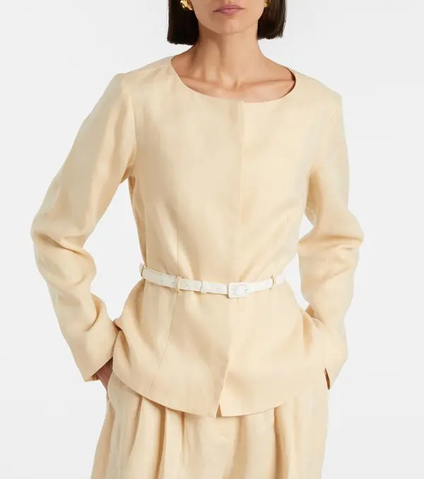 Posse Pamela Belted Linen Jacket
