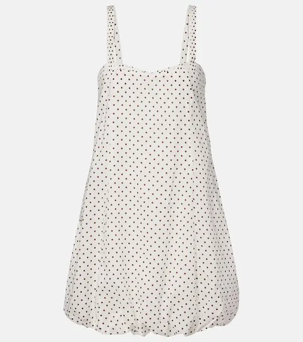 Posse Sky Polka-dot Balloon Minidress - White