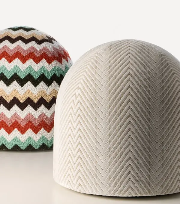 Missoni Ziggy Velvet Outdoor Stool - White