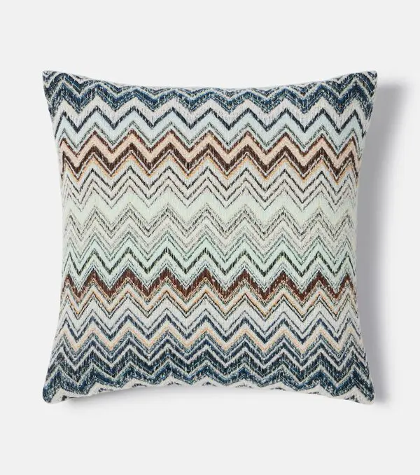 Missoni Forest Cotton, Wool And Cashmere-blend Cushion - Blue