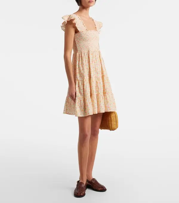 Rixo Sideny Floral Cotton Minidress