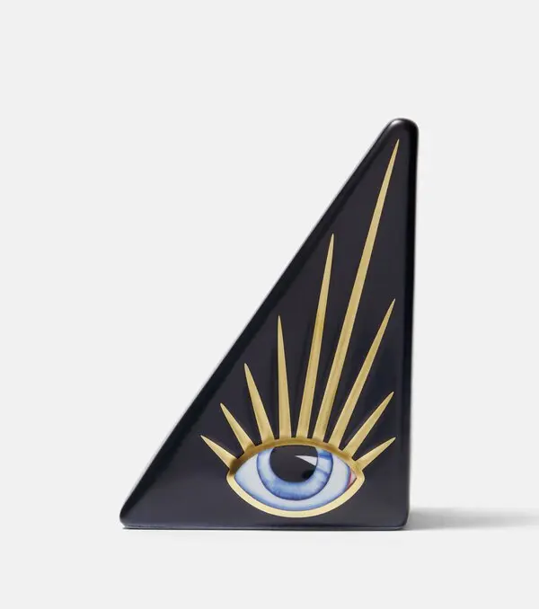 L'Objet Lito Gold-plated Porcelain Bookend - Blue