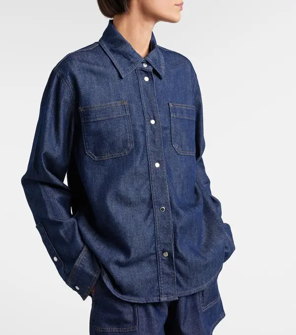 7 For All Mankind Utility Shirt In Denim