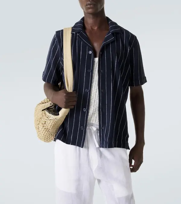 Orlebar Brown Hawkin Striped Cotton Terry Shirt