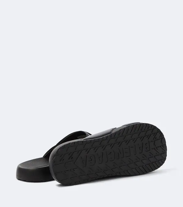 Balenciaga Sporty Pool Slides - Black