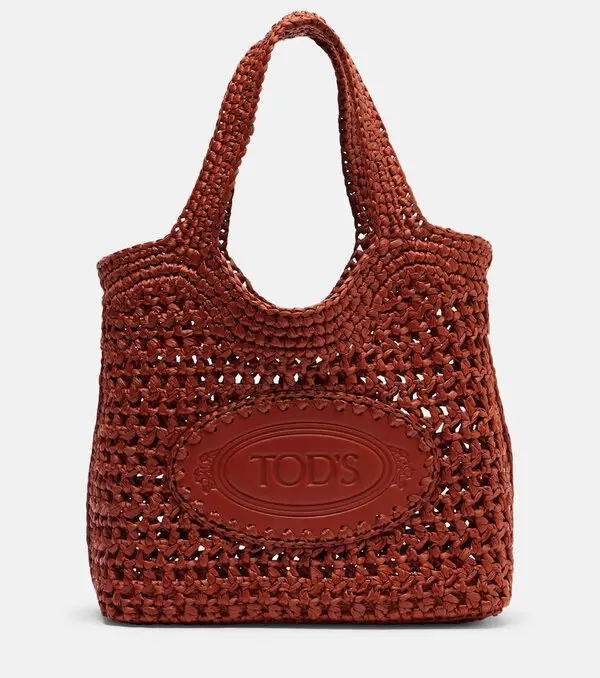 TOD'S Small Woven Tote Bag - Red