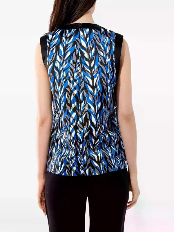 Balenciaga Sleeveless Abstract Print Blouse