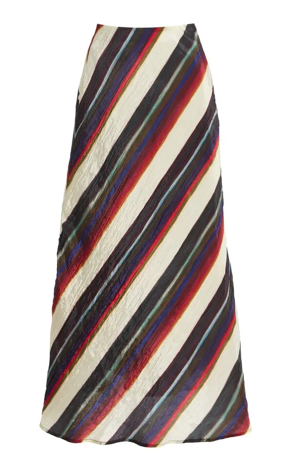 Christopher John Rogers Striped Midi Skirt