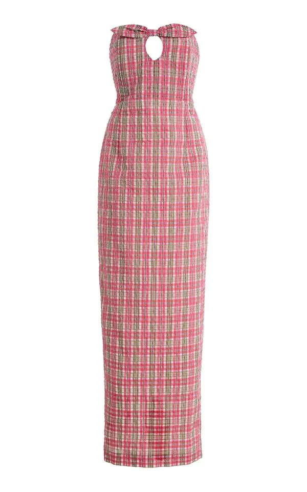 Bernadette Charlotte Checked Seersucker Midi Dress - Multi