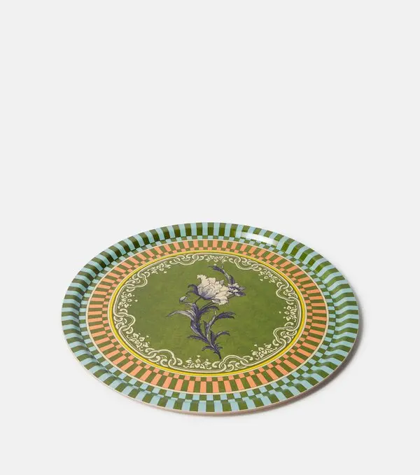 La DoubleJ Nymph Bloom Large Birch Tray - Multicoloured