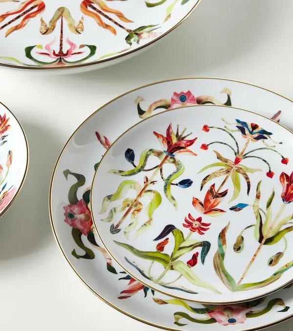 L'Objet Grand Tour Porcelain Dessert Plate - Multicoloured