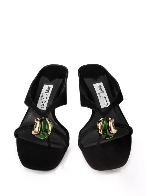JIMMY CHOO Emeri Suede Sandals - Black
